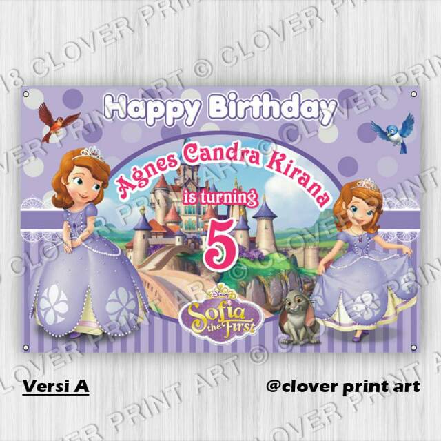 Jual Backdrop Ulang Tahun Princess Sofia Birthday Banner | Shopee Indonesia