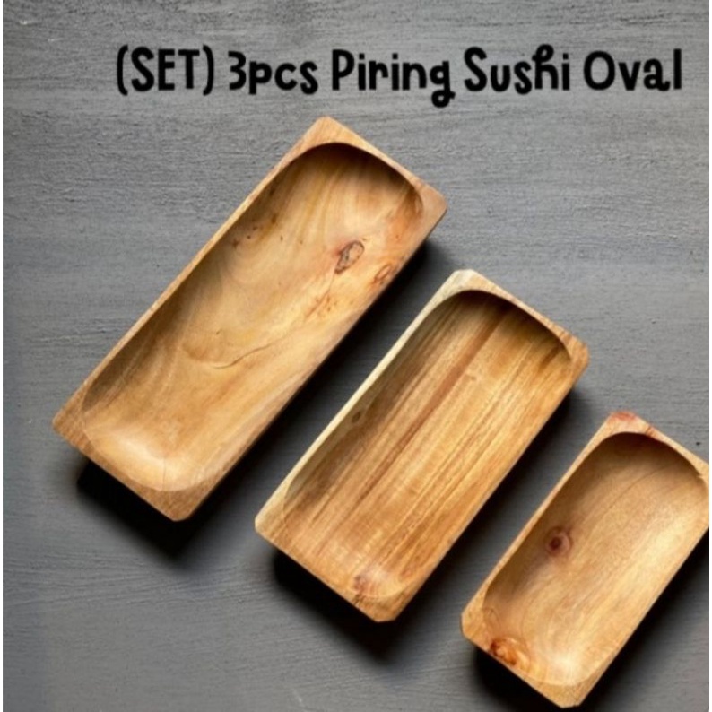Jual [3PCS] Piring Sushi Oval / makanan tatakan plating props foto ...
