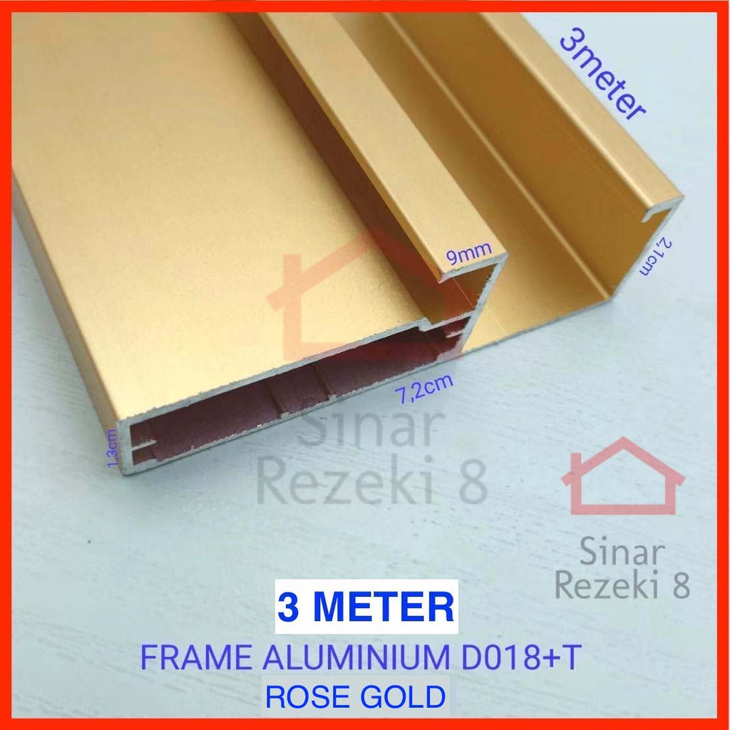 Jual Frame Aluminium GOLD Profil Lis Kaca Lemari Bingkai Kitchen Set ...