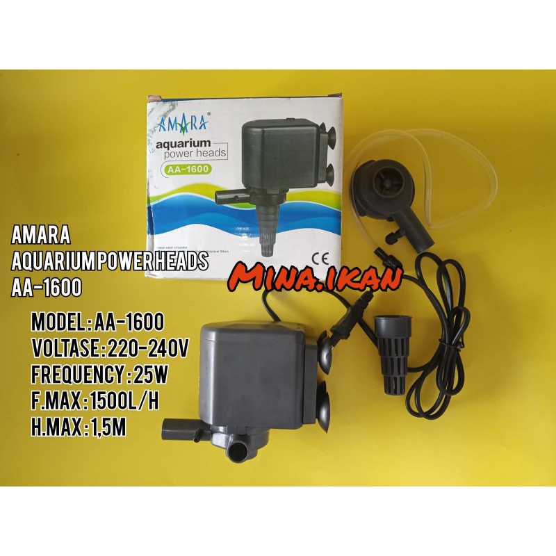 Jual Amara Power Head AA 1600 Pompa Filter Celup Air Aquarium Aquascape. | Shopee Indonesia