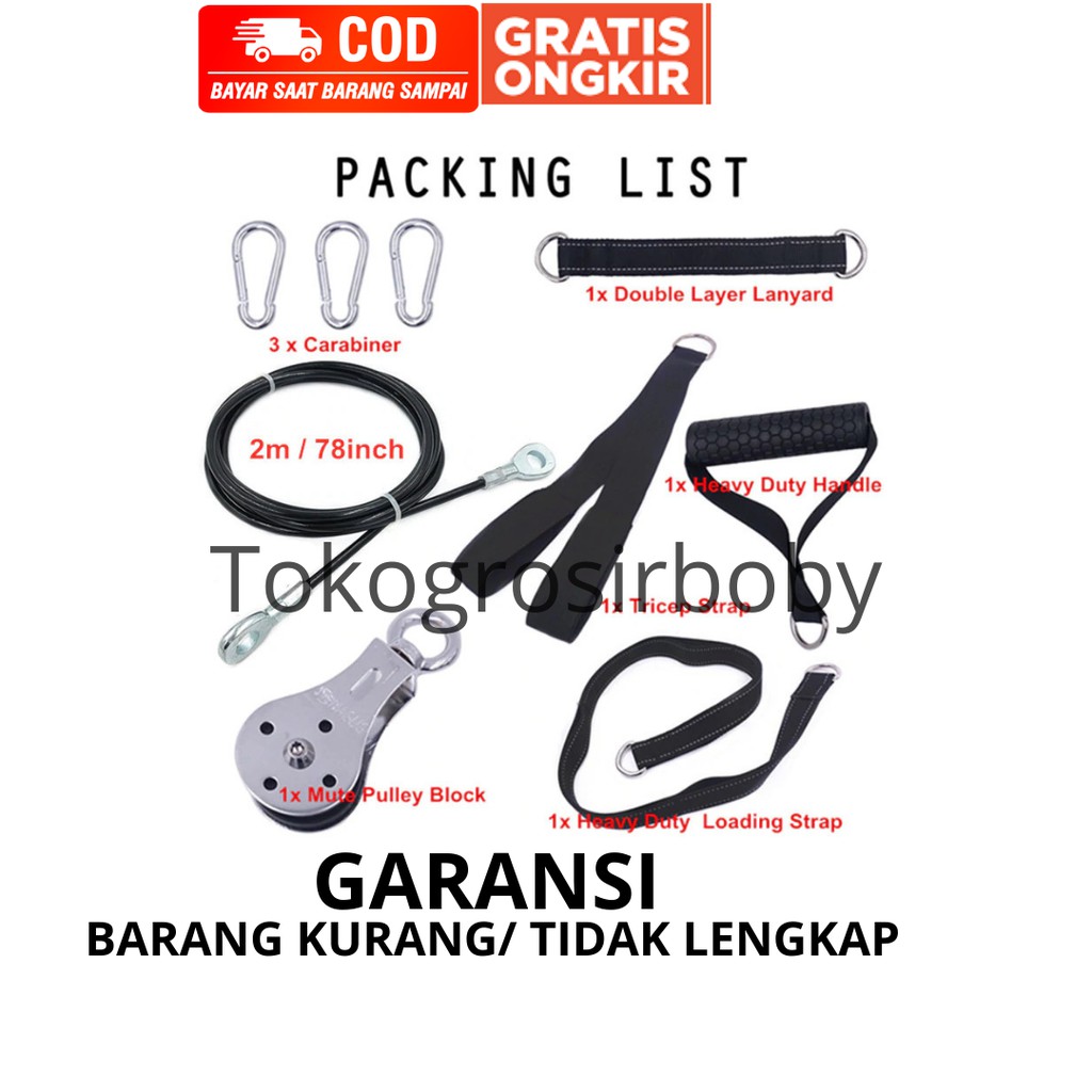 Jual Katrol Fitness Set Home Gym Alat Fitness Angkat Beban Pulley Cable ...