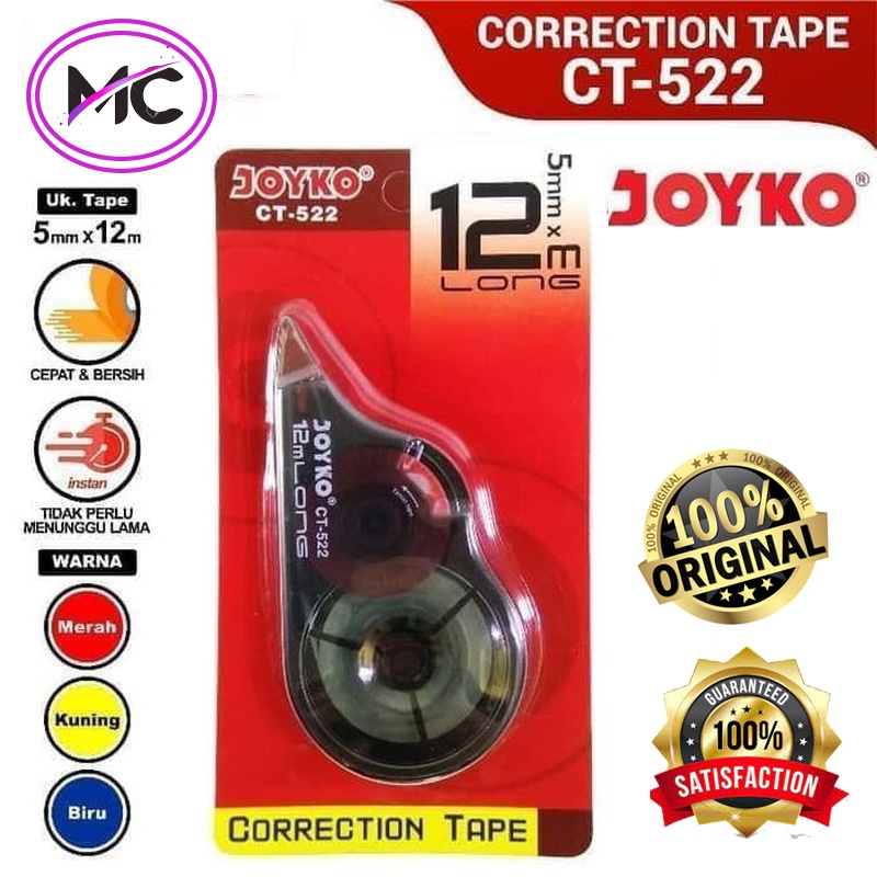 Jual Tipe X Kertas Joyko Correction Tape Pen Tip X Roll Type X Roll ...