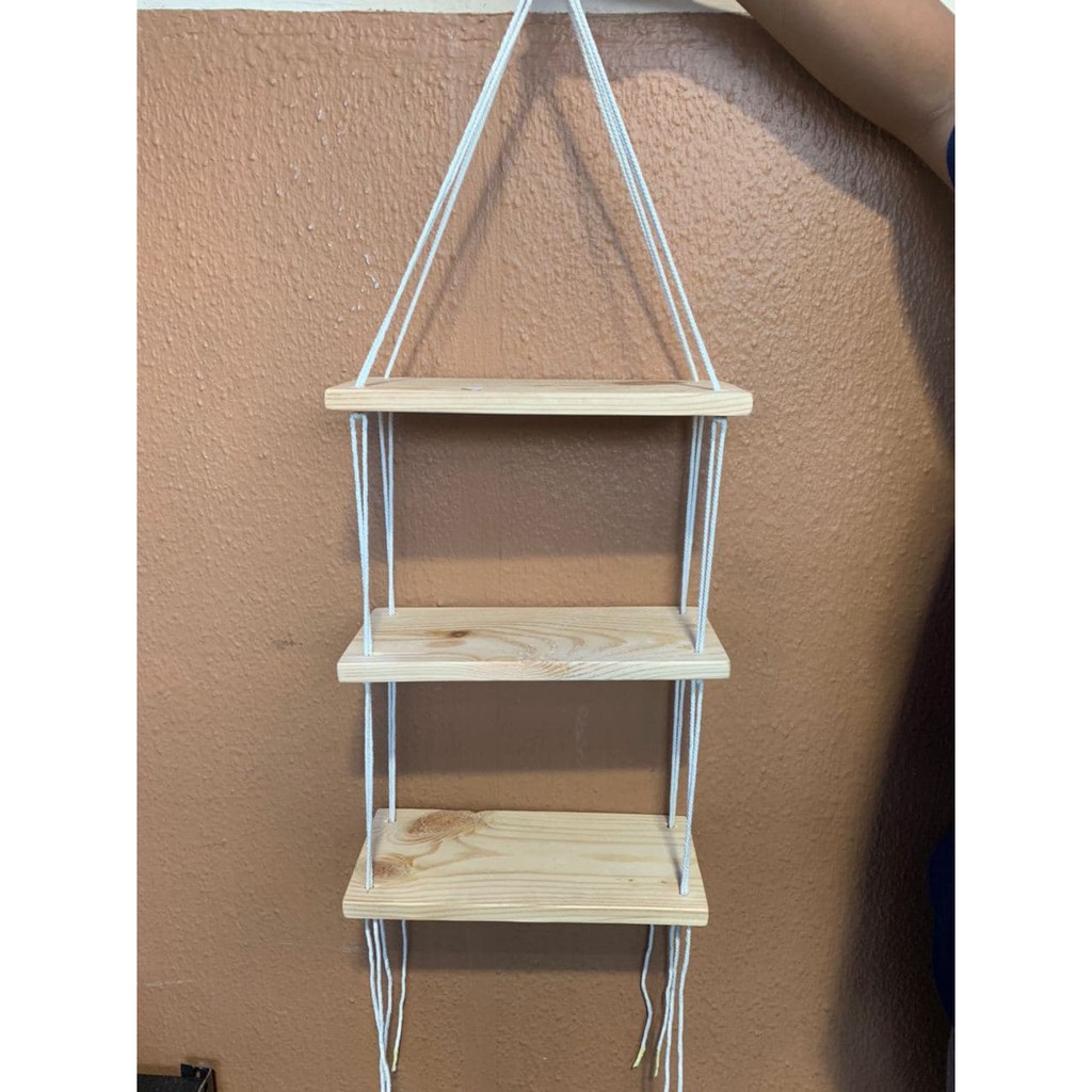 Jual Rak Gantung Ambalan Tali // Rak Susun 3 // Rak Kayu Gantung ...