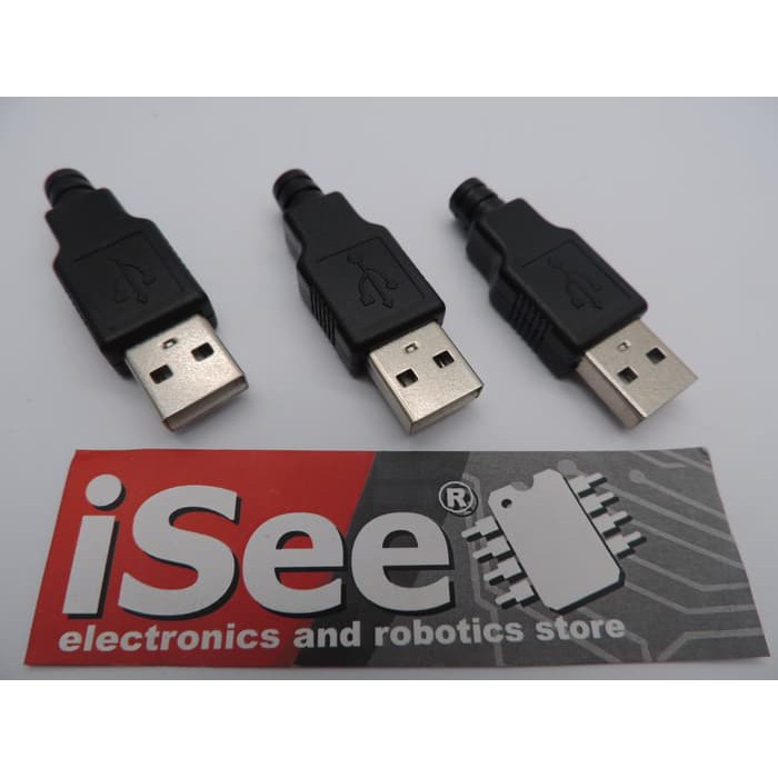 Jual USB type A MALE connector konektor socket with cover cable 4p 4 ...