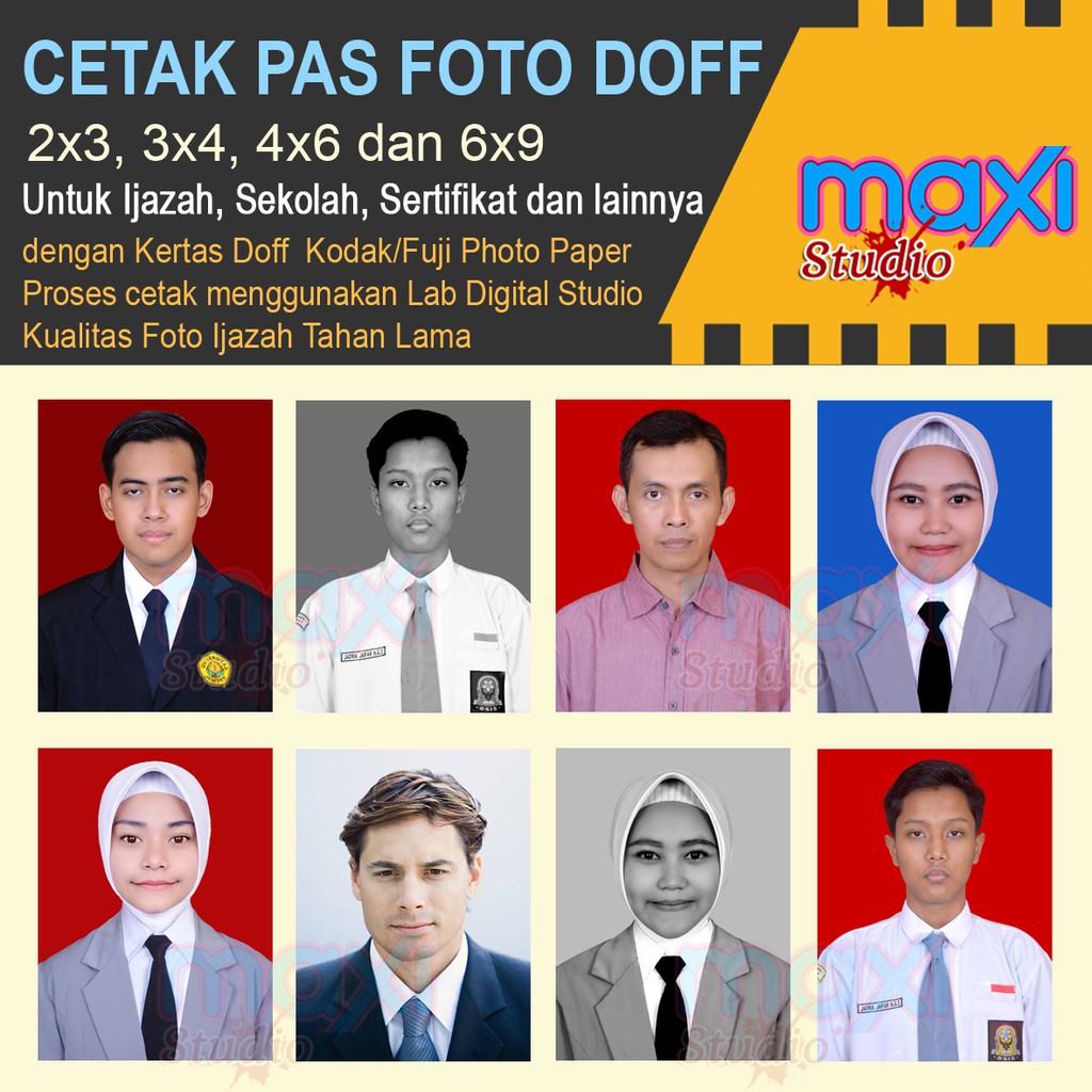Jual Cetak Pas Foto Doff 2x3 3x4 4x6 Pas Photo untuk Ijazah Paspor dan ...
