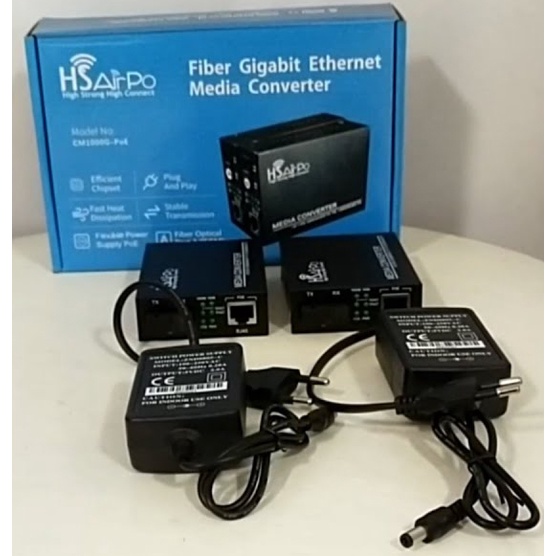 Jual HS AIRPO CM1000G PoE 3 KM ETHERNET MEDIA CONVERTER | Shopee Indonesia
