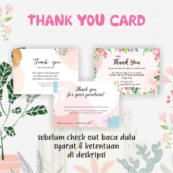 Jual THANK YOU CARD - CUSTOM DESAIN | Shopee Indonesia