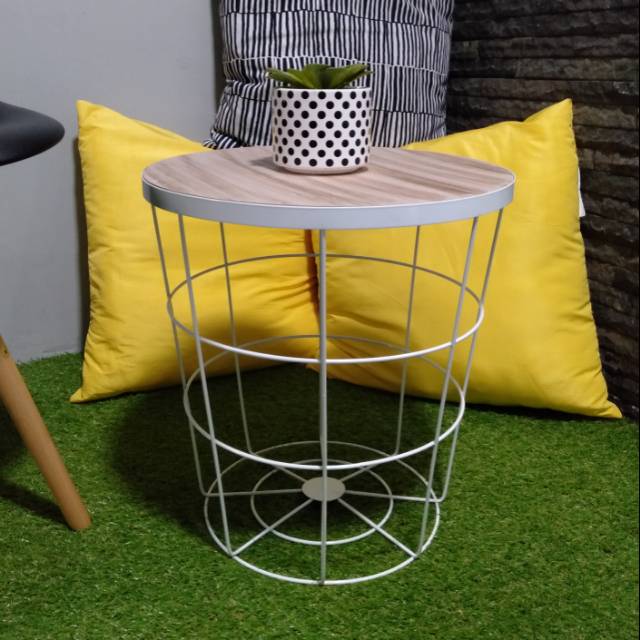 Jual Informa Meja Penyimanan Meja Samping Bulat Meja Tamu Bulat Putih ...