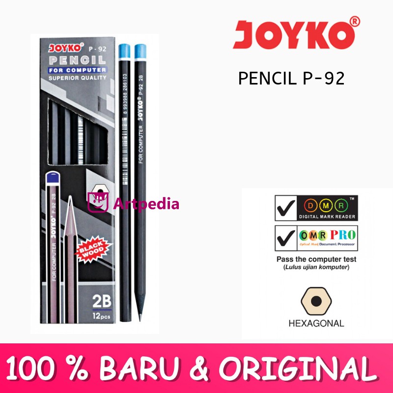 Jual Pensil Joyko P-92 2B Black Wood / Pencil For Computer / Pensil Joyko | Shopee Indonesia