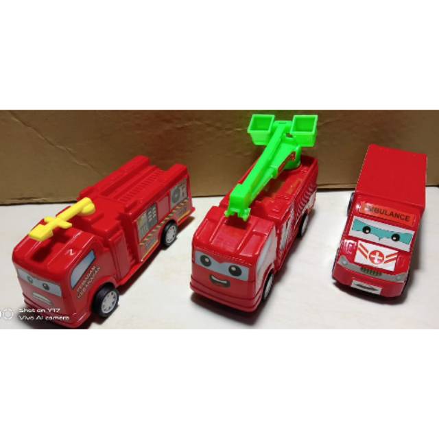 Jual Mobil damkar mainan / pemadam kebakaran set isi 3 kemasan box ...