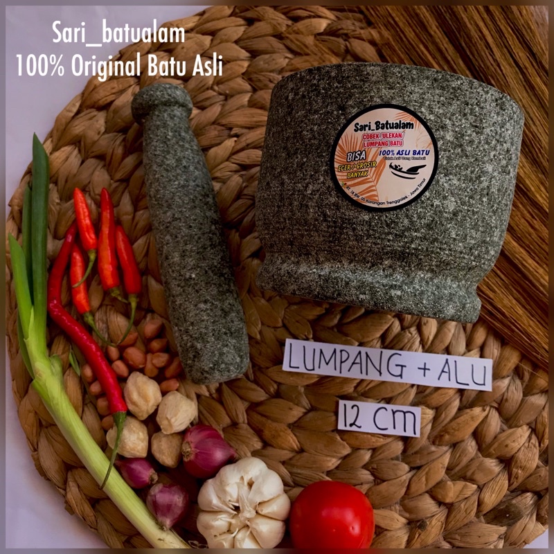 Jual Lumpang batu asli 12cm (free alu penumbuk batu) | Shopee Indonesia