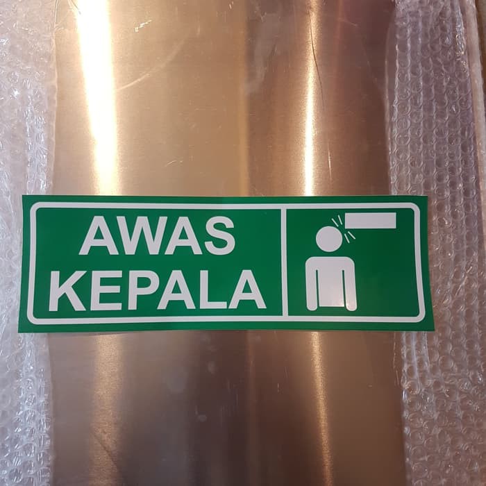 Jual LABEL SIGN STICKER K3 AWAS KEPALA 10X30CM | Shopee Indonesia