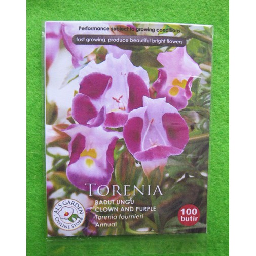 Jual Benih Biji Bunga Torenia Badut Ungu Clown and Purple Pack - Als ...