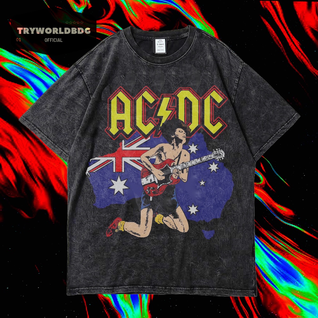 Jual KAOS OVERSIZED / KAOS WASHED / OVERSIZED T SHIRT / KAOS BAND ACDC ...