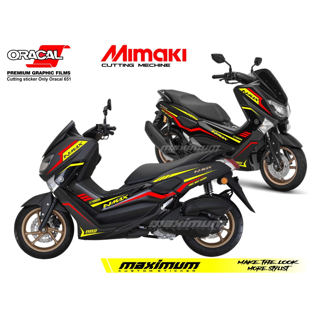 Jual CUTTING STICKER NMAX - STRIPING STIKER ORACAL KUNING MERAH ...