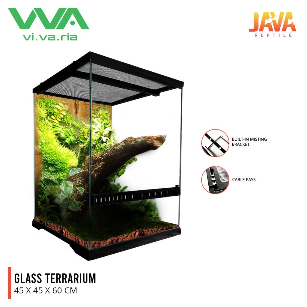 Jual Vivaria Glass Terrarium 45 x 45 x 60 cm Reptil Frog Snake Paludarium | Shopee Indonesia