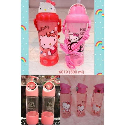 Jual Botol minum sedotan Hello Kitty import / Botol minum kaca Hello ...