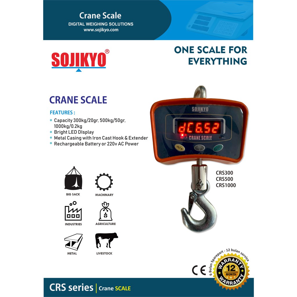 Jual Timbangan digital Gantung SOJIKYO / Crane Scale 1000 Kg | Shopee ...