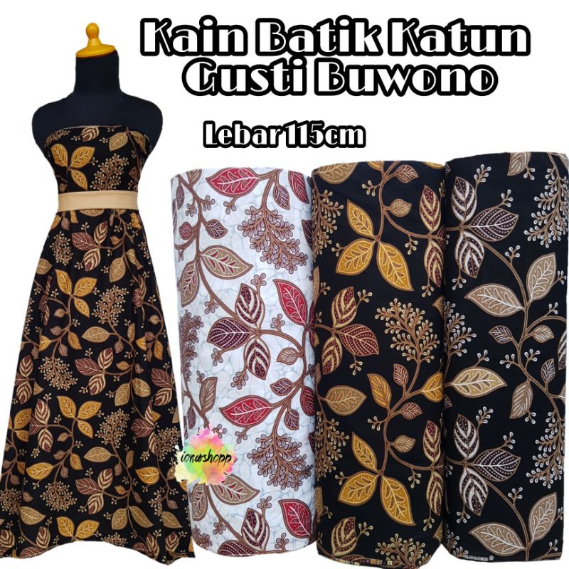 Jual Kain Batik Katun Gusti Buwono Batu Raden Motif Daun Lebar 115cm Kain Batik Meteran | Shopee ...