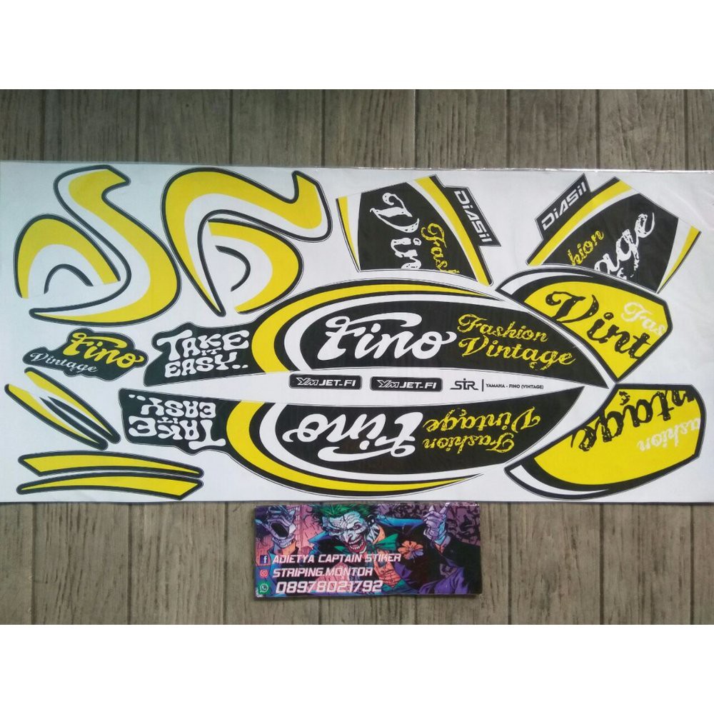 Jual Stiker Lis Striping Mio Fino 125 Vintage Kuning | Shopee Indonesia