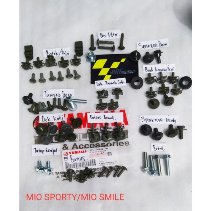 Jual baut lengkap full body mio lama/mio sporty /baut bodi lengkap mio ...