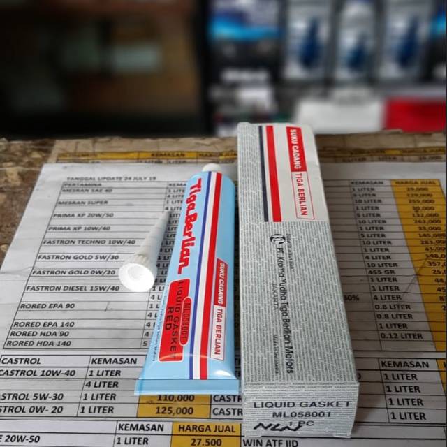 Jual LEM SILICON LIQUID GASKET RED ML058001 TIGA BERLIAN ISI 75GRAM ...