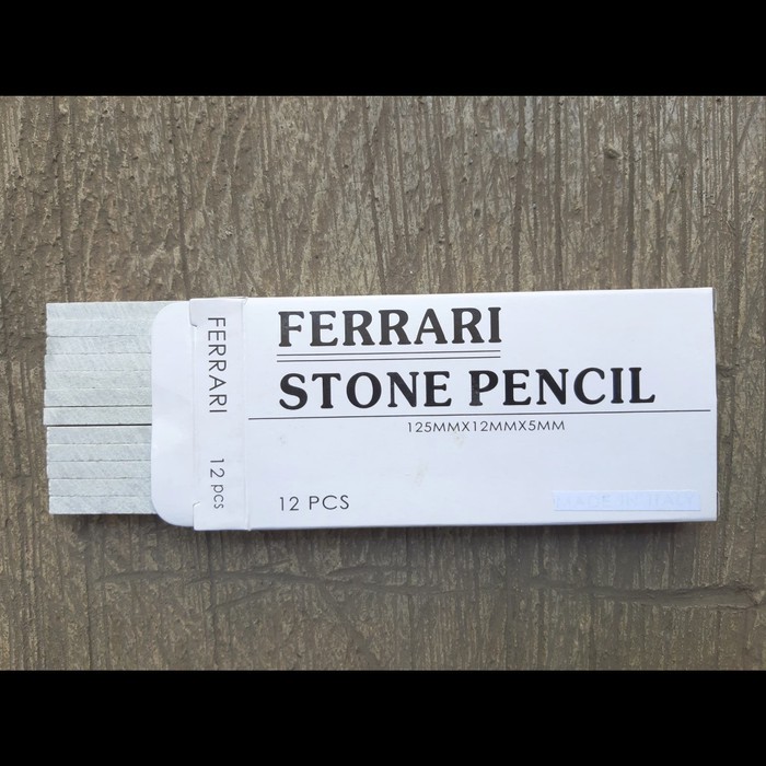 Jual STONE PENCIL FERRARI / PENSIL BESI KAPUR 125x12x5mm 12pcs lusin | Shopee Indonesia