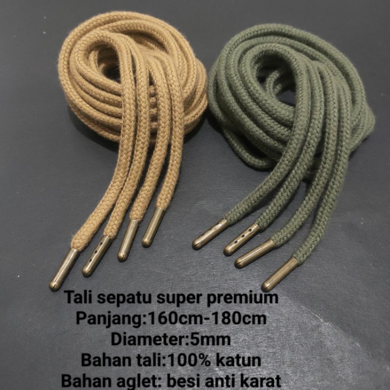 Jual Tali sepatu boots katun bulat 5mm super premium. | Shopee Indonesia