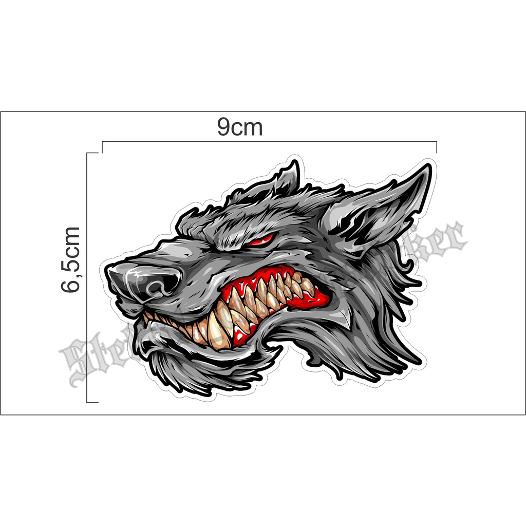 Jual Stiker printing gambar kepala serigala | Shopee Indonesia