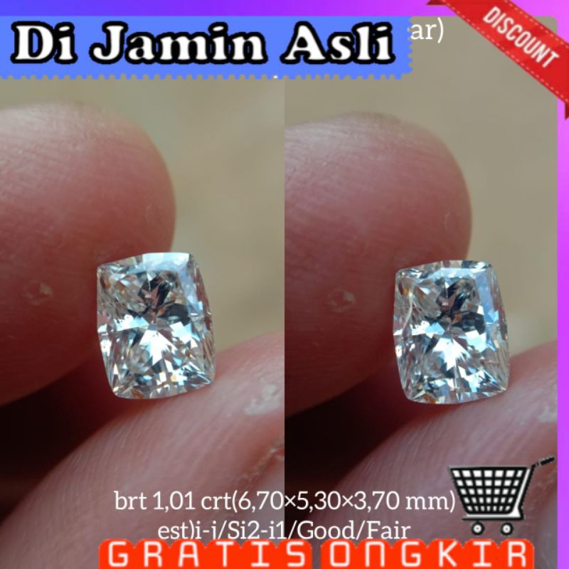 Jual diamond putih persegi asli berlian alam natural koleksi cincin ...