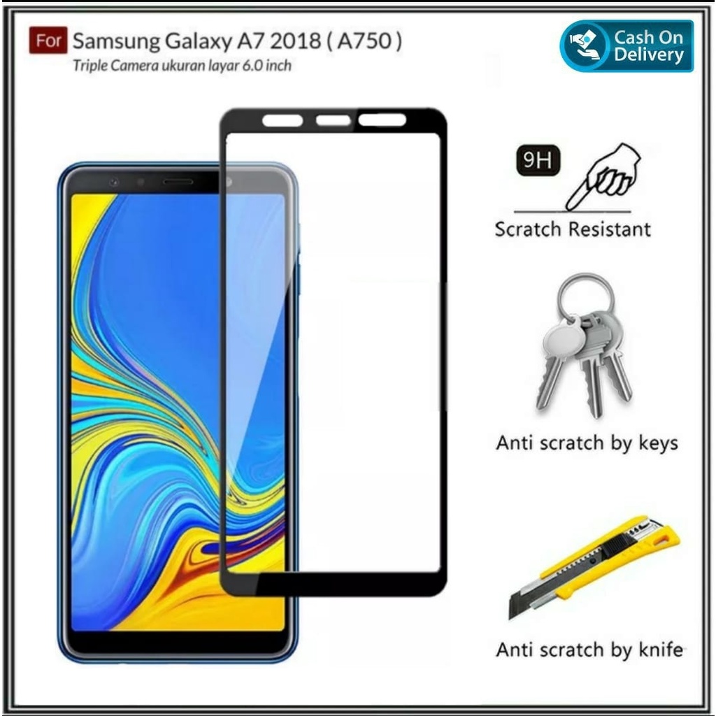 Jual Tempered Glass Full Layar Cover Samsung Galaxy A6 A6 PLUS A9 A7 A750 2018 Anti Gores Kaca ...