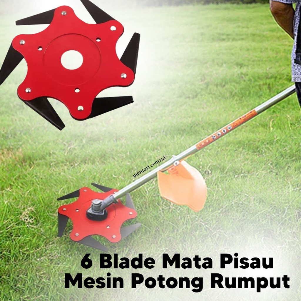 Jual 6 Blade Mata Pisau Mesin Potong Rumput Gendong Grass Trimmer Mata ...