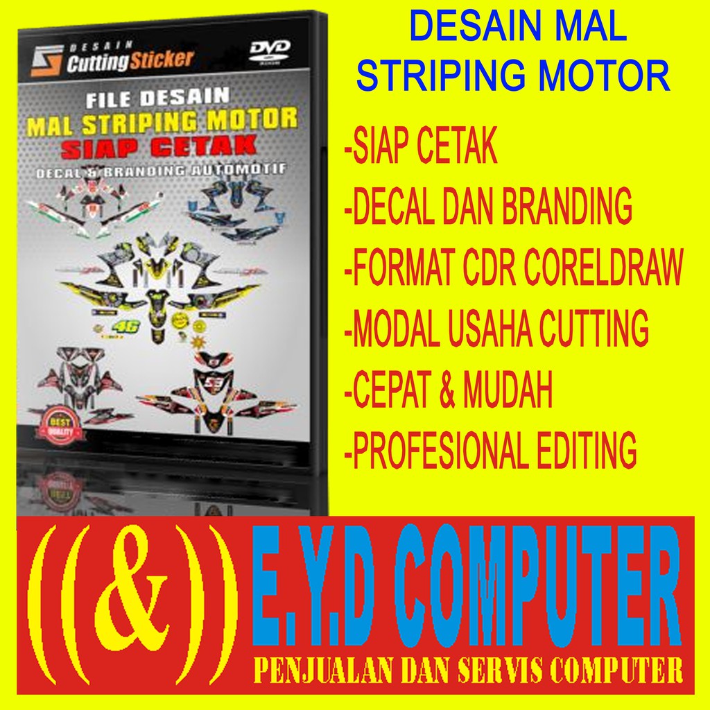 Jual DVD POLA MOTOR DESAIN CUTTING STIKER STRIPING BRANDING DECAL MAL ...