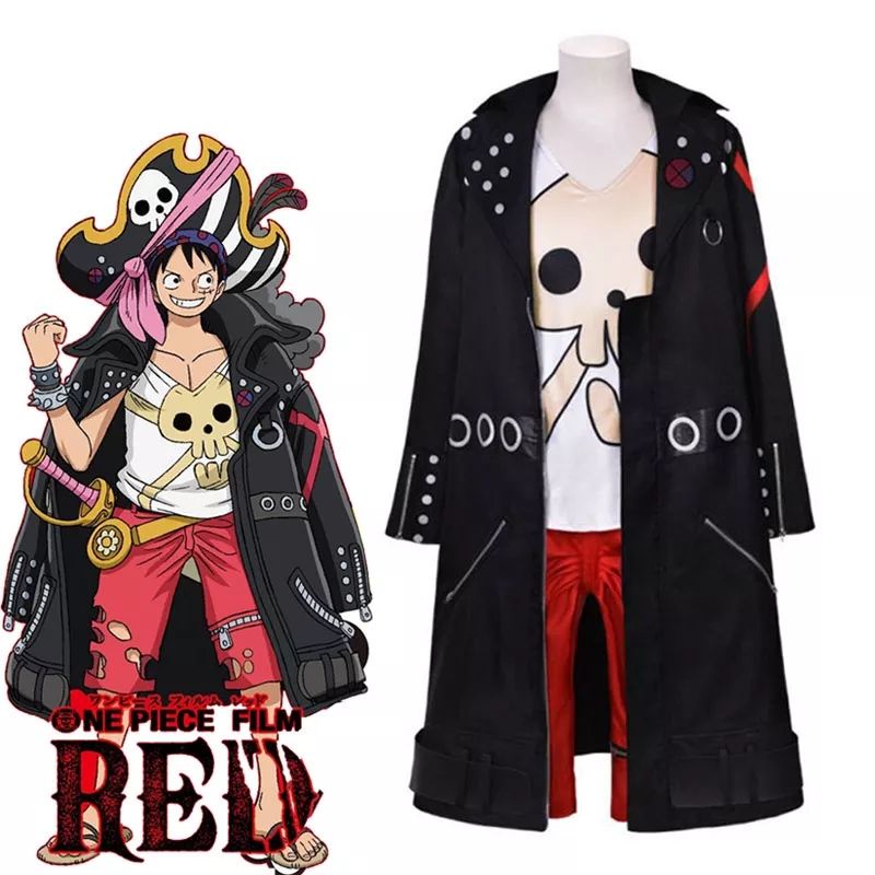 Jual Jaket Hoodie Sweater One Piece Red Movie Luffy Shanks Zoro Uta ...