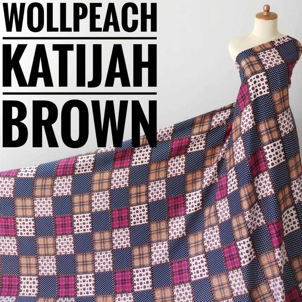 Jual Kain Meteran Wollpeach Katijah Brown (0.5M) | Shopee Indonesia