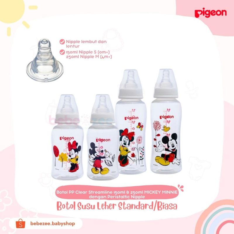 Jual Pigeon Botol Streamline Disney Mickey Minnie 150ml 250ml / botol susu dot | Shopee Indonesia