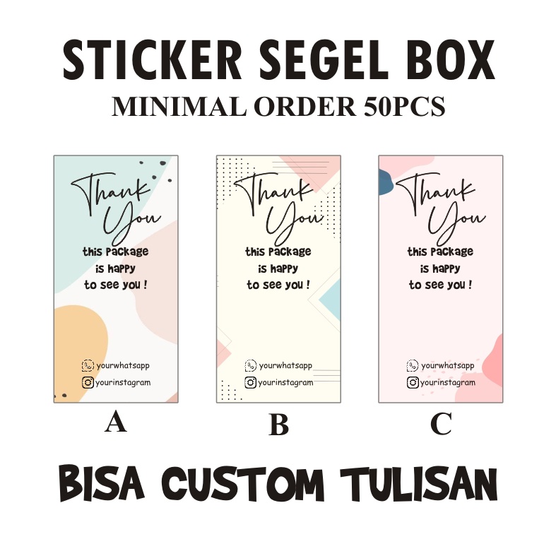 Jual ( COD ) STICKER SEGEL BOX PACKAGING / PACKING / HAMPERS / IDUL FITRI / BINGKISAN / TOKO ...