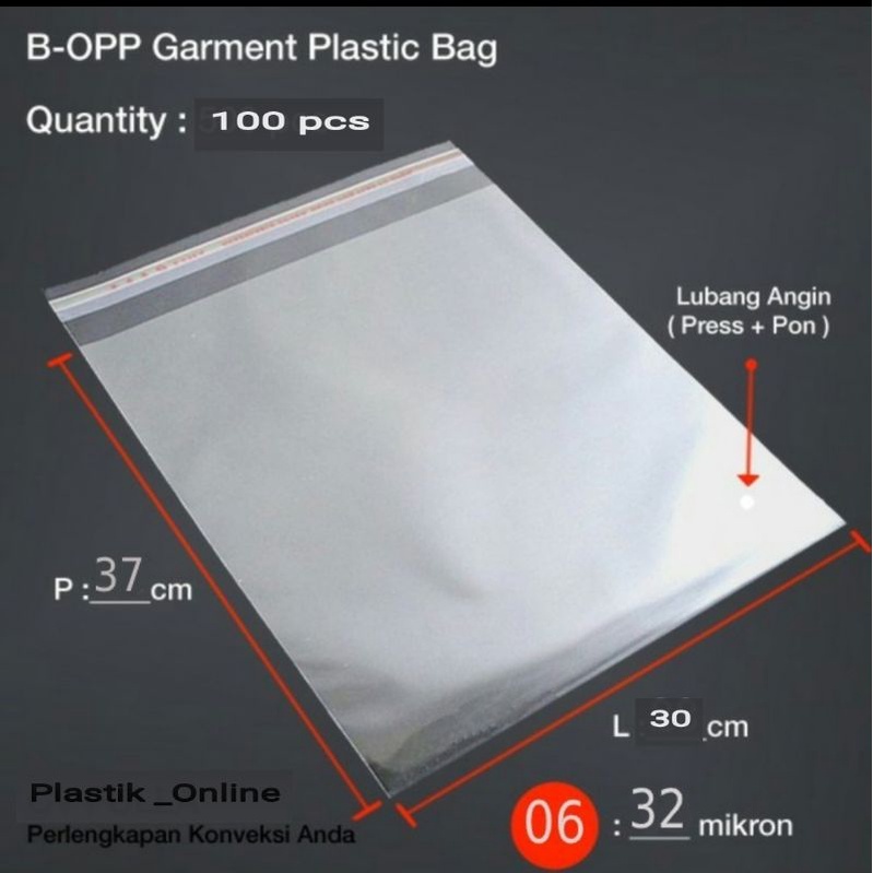 Jual Plastik OPP tebal packing baju size 30× 37 cm/06 dan 30 x 39 / 06 ...
