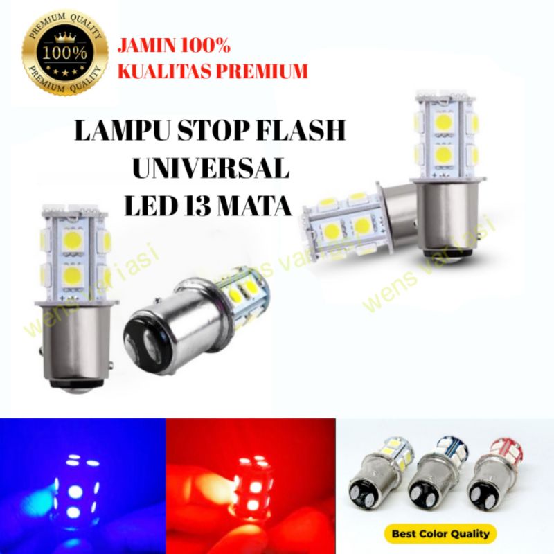 Jual lampu led rem stop 13 mata/lampu stop LED diam & flash 13mata AC ...