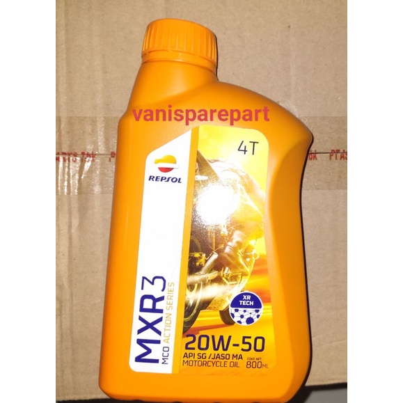 Jual OLI REPSOL MXR3 20W 50 UKURAN 0,8 LITER 1LITER | Shopee Indonesia