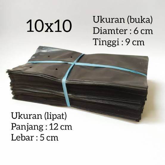 Jual 10 pcs Polybag Tanaman 10x10 Pot Plastik Polibag Kecil Polibek ...