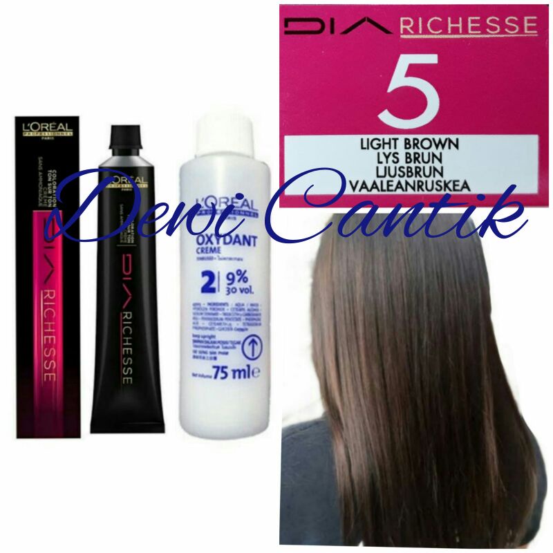 Jual LOREAL DIARICHESSE NO. 5 LIGHT BROWN TONING RAMBUT DAN OXYDANT ...