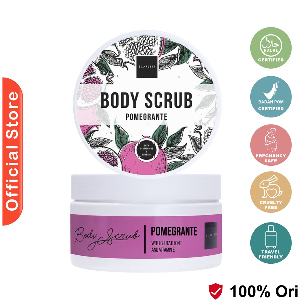 Jual CP - Scarlett Whitening Body Scrub Pomegrante (Pencerah Kulit ...