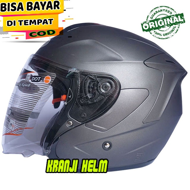 Jual Helm / Helm half face / Helm ink dynamic solid gunmetal doft ...