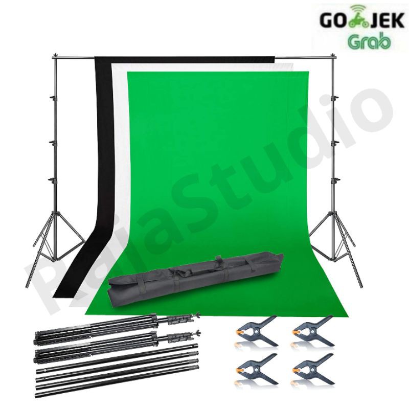 Jual Stand Portable Background + Kain Backdrop kualitas terbaik Foto ...