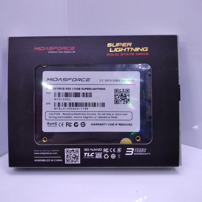 Jual SSD 120GB MIDASFORCE SATA III SUPER LIGHTNING 120 gb | Shopee ...