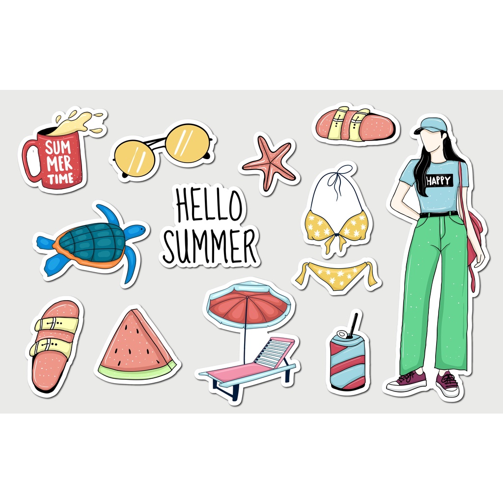 Jual Sticker Vinyl Aesthetic Summer - Sticker Tumblr Hello Summer ...