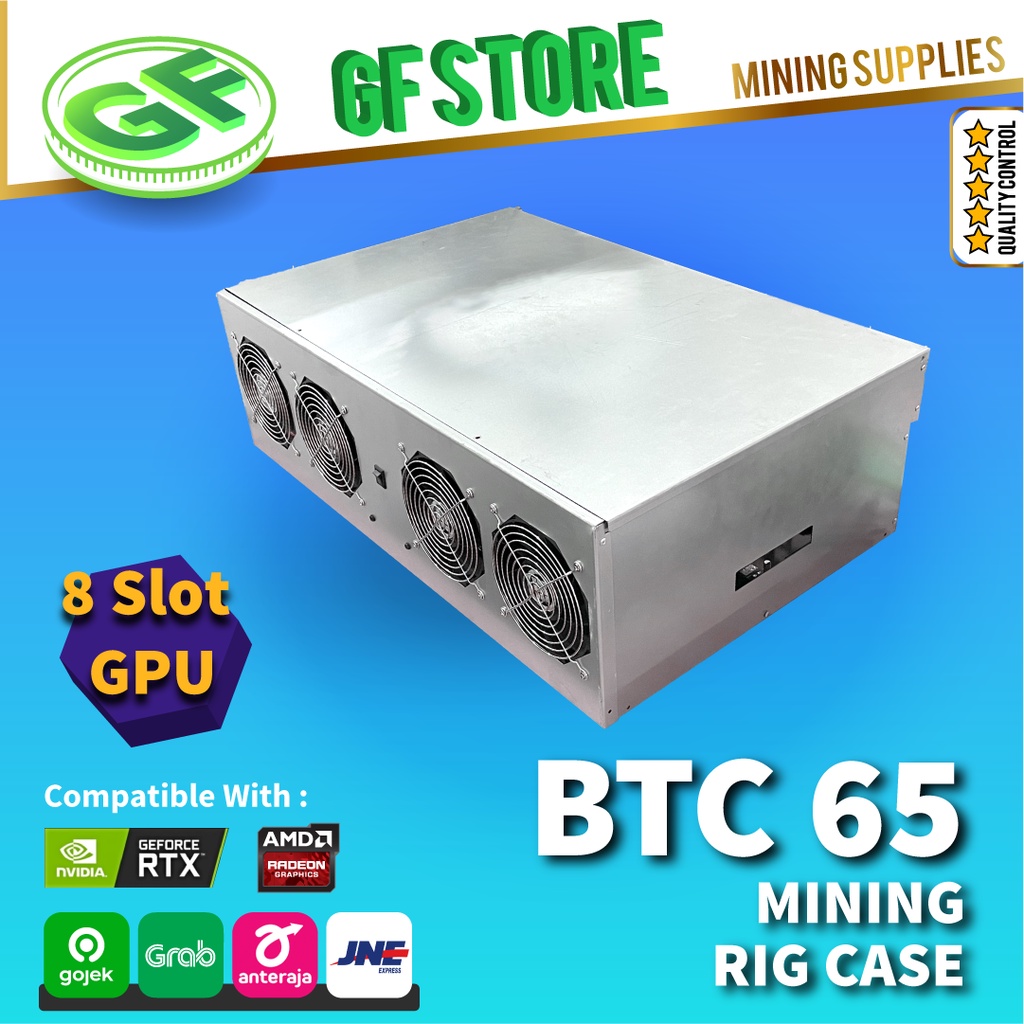 Jual Mining Rig Case BTC65 with CPU & PSU ⚡- Casing GPU Mining ...