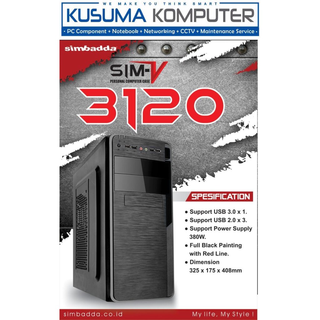 Jual Casing Simbadda SIM V 3120 USB 3.0 + PSU 380W | Shopee Indonesia