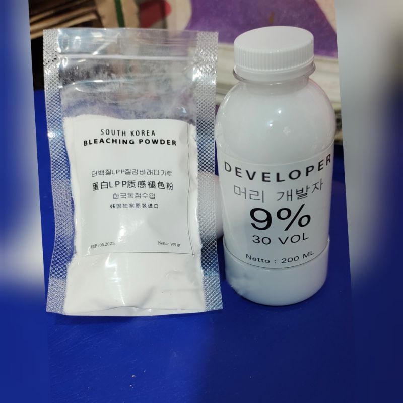 Jual Developer + Bleaching Rambut Korea LPP level 9 kemasan 50gr dan ...